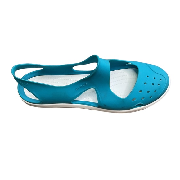 CROCS | Shoes | 69crocs Swiftwater Wave Electric Blue Sandal Boat Shoe ...